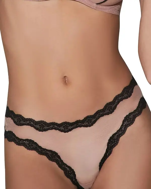 Fleur Du Mal Sheer Tulle Thong - Petal