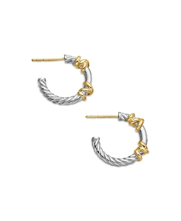 David Yurman Petite Helena Wrap Hoop Earrings - Silver/gold