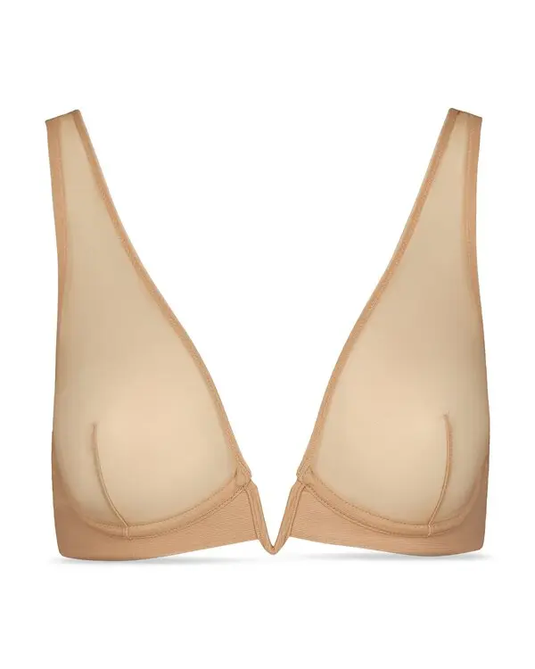Commando Mesh Plunge Underwire Bra - Beige