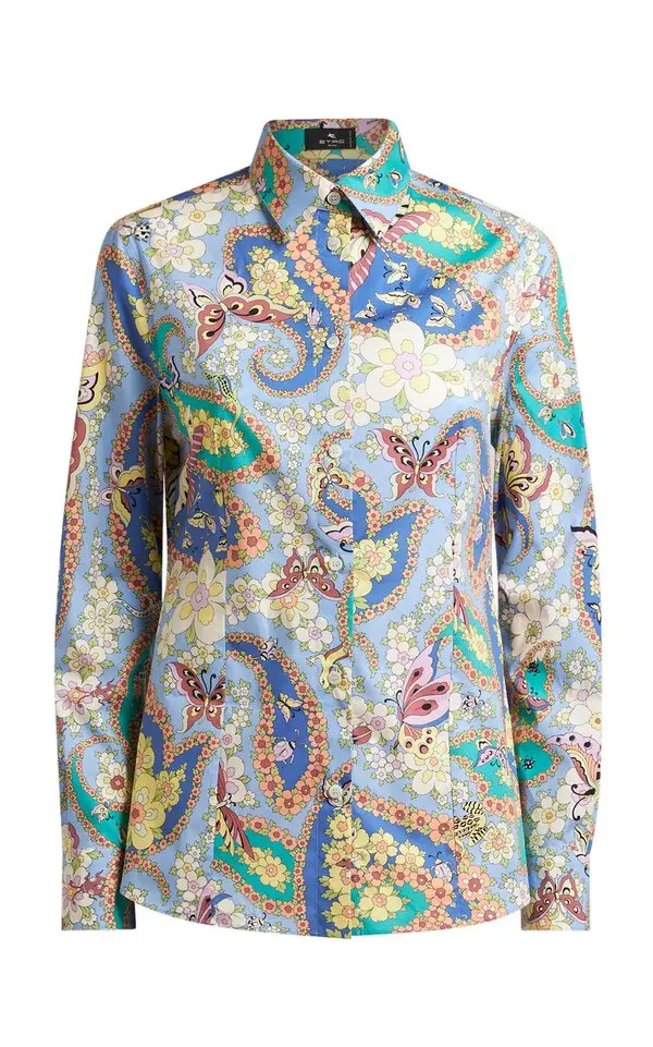 Etro Printed Stretch-cotton Shirt