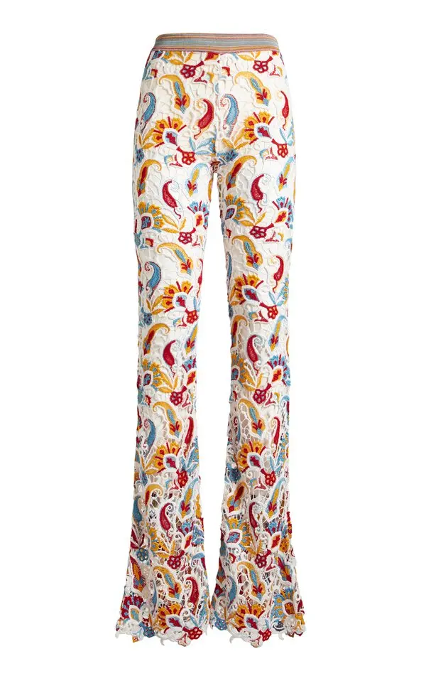 Etro Knit Lace Flared Pants