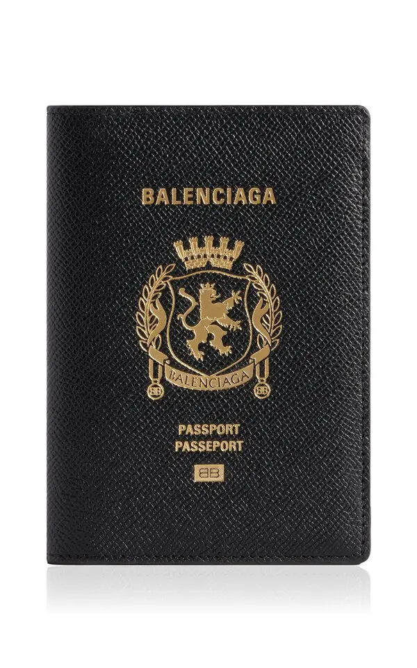 Balenciaga Leather Passport Holder - Black