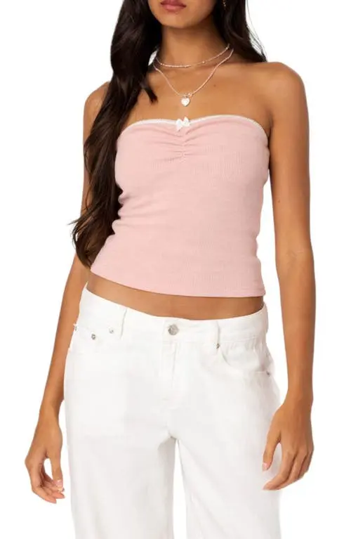 EDIKTED Kacey Waffle Knit Tube Top