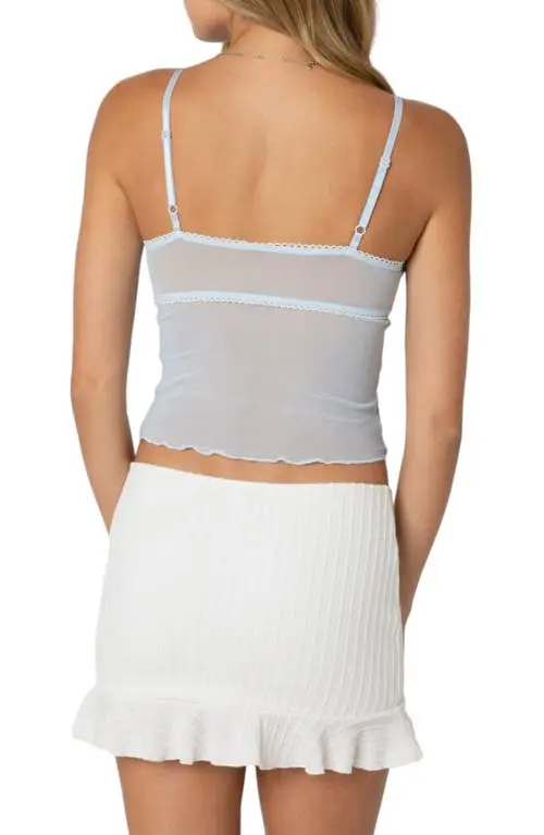 EDIKTED Bethany Stretch Mesh Camisole - Light Blue