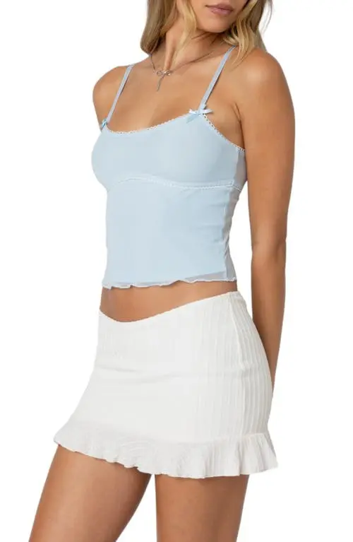 EDIKTED Bethany Stretch Mesh Camisole - Light Blue