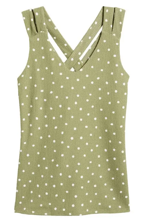 Loveappella Crisscross Tank Top - Sage