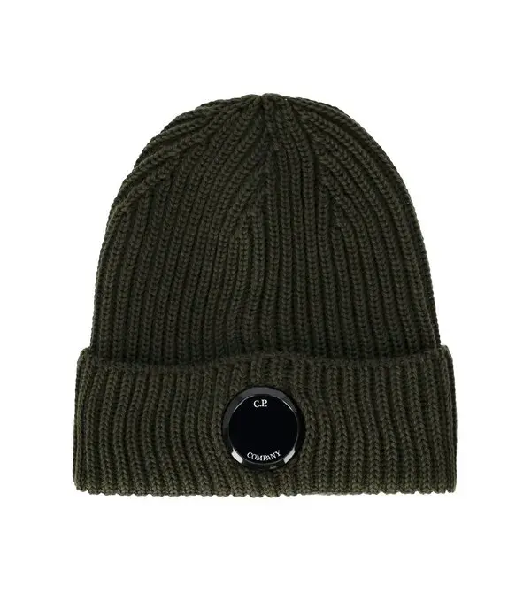 C.P. COMPANY Ribbed Beanie - Green