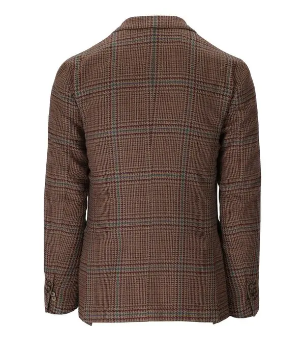 SANTANIELLO Tartan Single Breasted Jacket - Brown