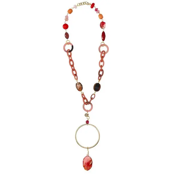 ALMALA Lmala Gilded Brass Necklace - Pink