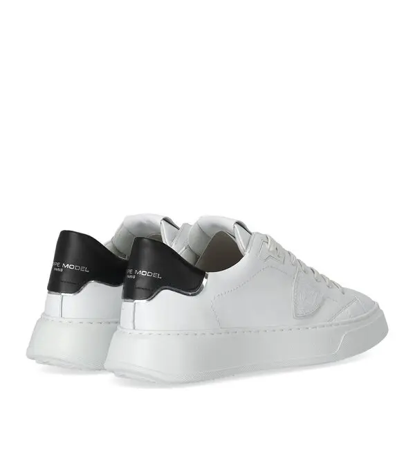 Philippe Model Temple Leather Low-Top Sneakers - White