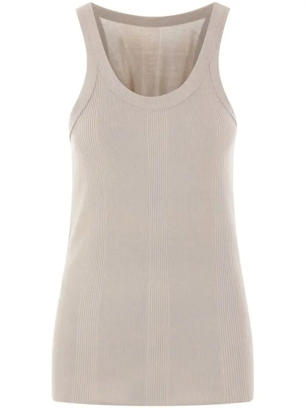 QUIRA Ribbed-knit Tank Top - Neutrals
