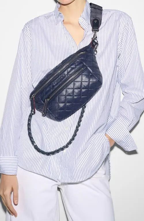 Mz Wallace Small Crosby Quilted Nylon Convertible Sling Bag - Dawn