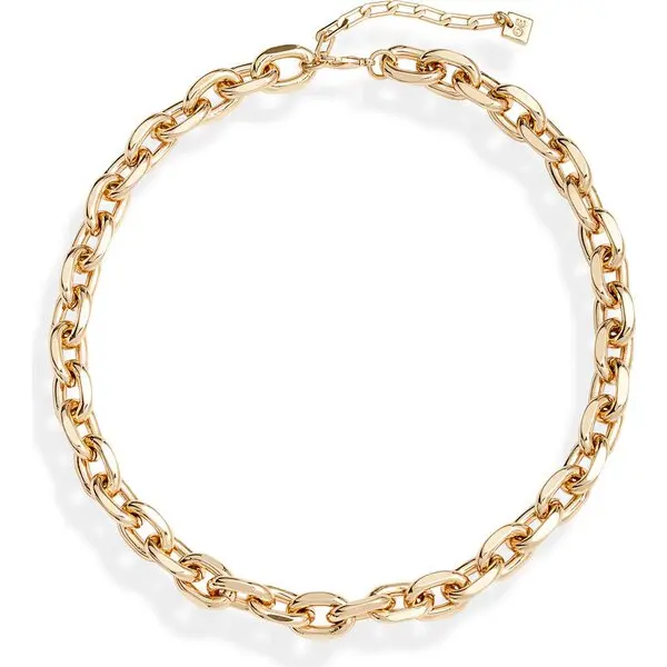 OPEN EDIT Faceted Link Necklace - Gold