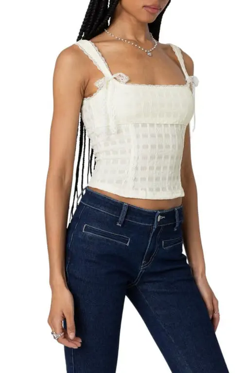 EDIKTED Lace Bustier Corset Top