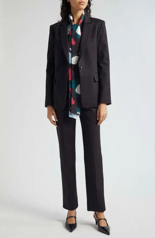 Emporio Armani Floral Tie Neck Crepe Shirt