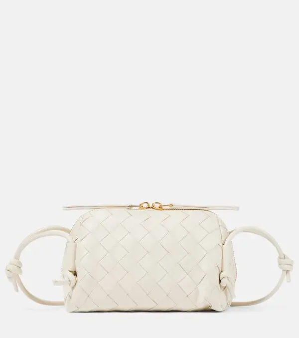 Bottega Veneta Concert Leather Crossbody Bag - White