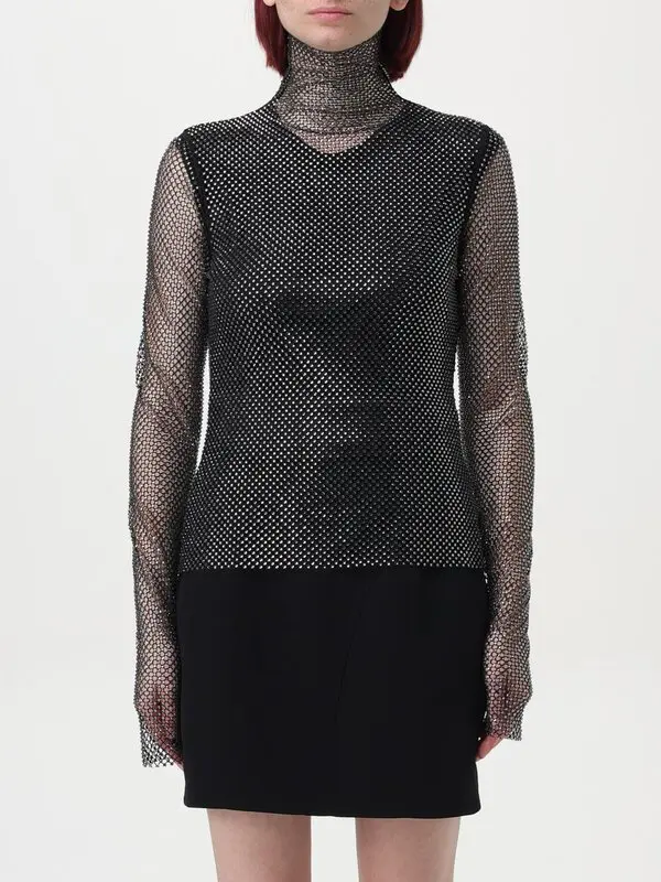 Sportmax Embellished Mesh Top - Black