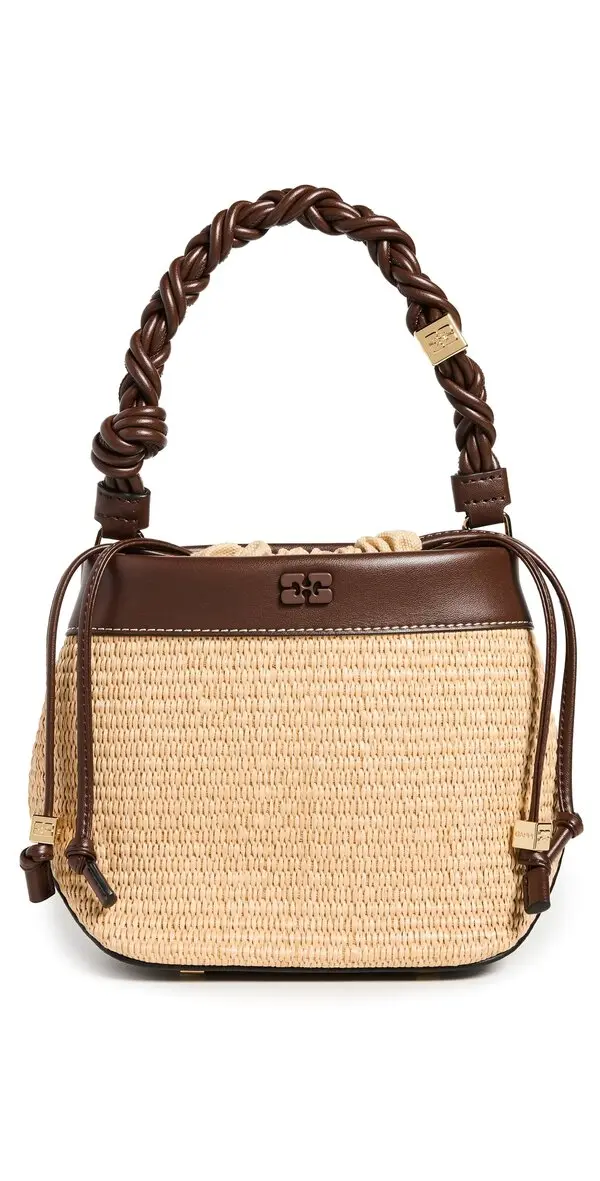 GANNI Raffia Bucket Bag