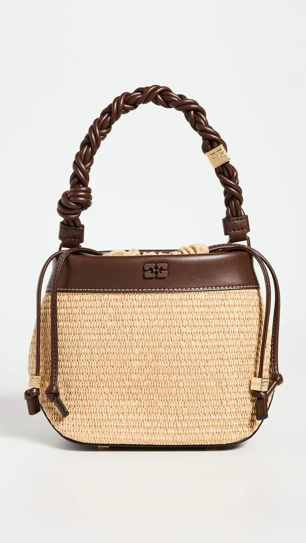 GANNI Raffia Bucket Bag
