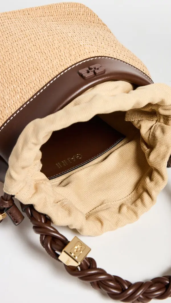GANNI Raffia Bucket Bag