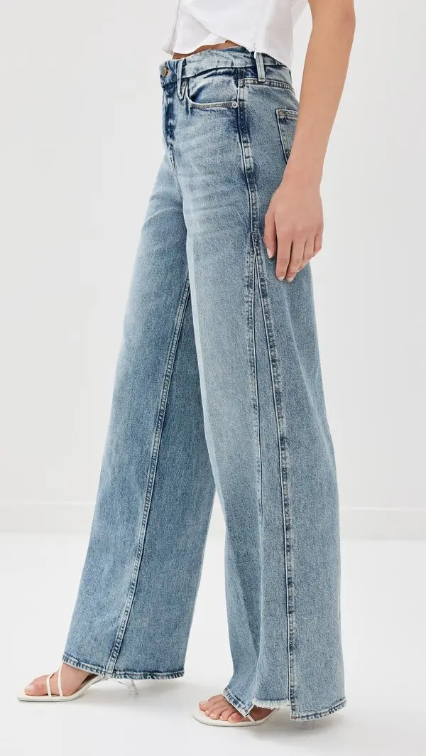 Good American Wide Leg Step Insert Jeans