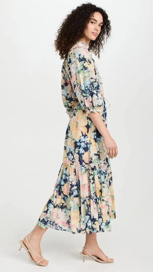 bytimo cotton slub midi dress Bytimo Cotton Slub Midi Dress - Botanic
