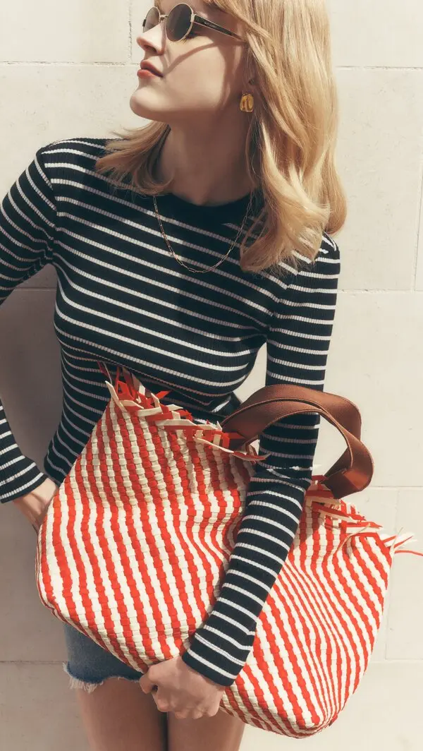 NAGHEDI Striped Large Tote