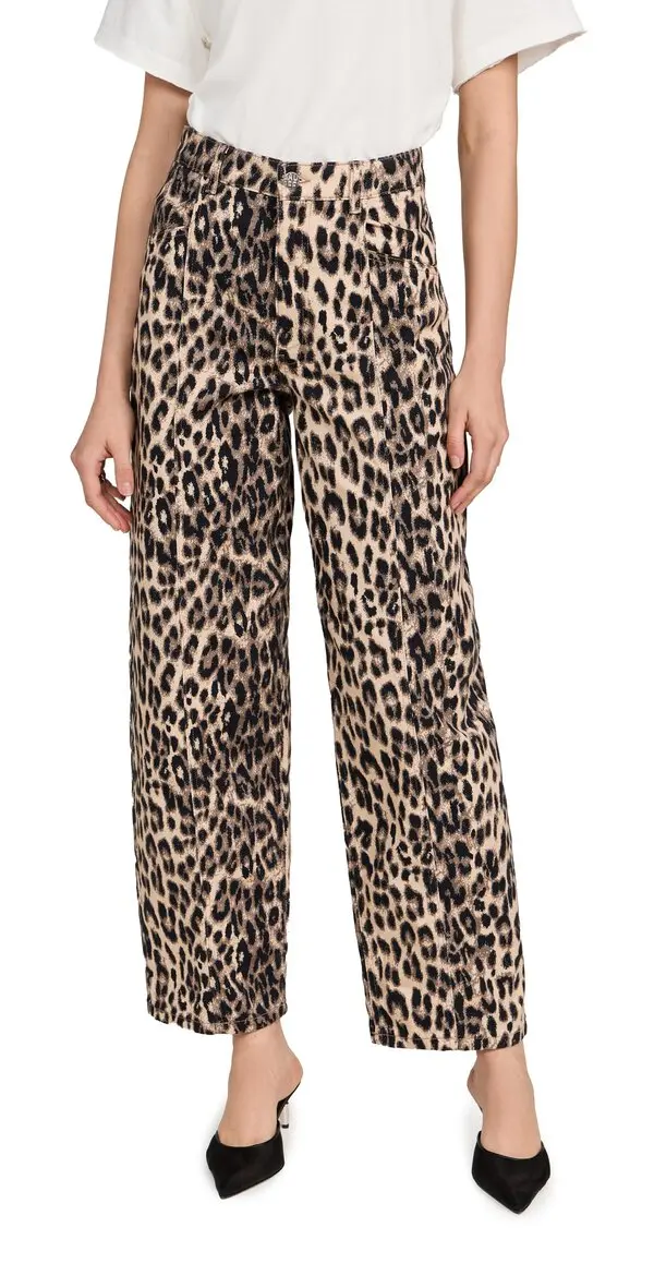 Baum Und Pferdgarten Nara Jeans Animal Print Stretch Denim - Brown Baum Leopard