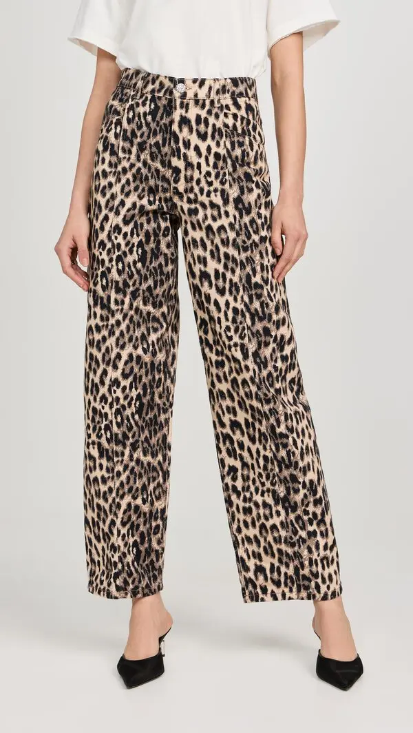 Baum Und Pferdgarten Nara Jeans Animal Print Stretch Denim - Brown Baum Leopard