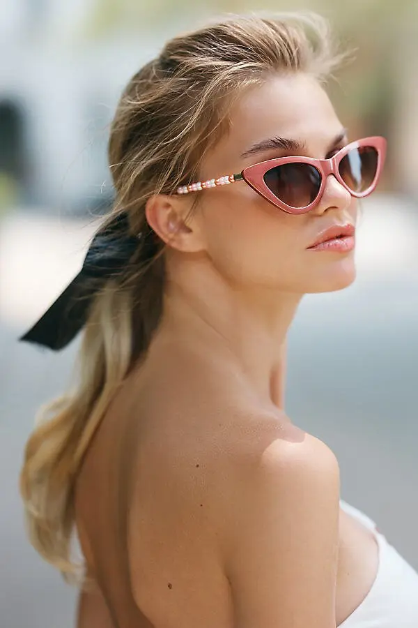 Anthropologie Chain Arm Cat-Eye Sunglasses In Rose - 79% Off  display picture 3
