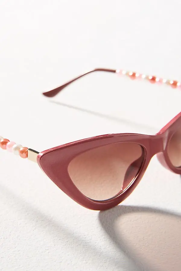 Anthropologie Pearl Arm Cat-Eye Sunglasses - Rose | NWT By Anthropologie + Pearl Cat-Eye Sunglasses main image 4