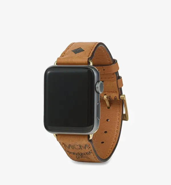 Mcm Visetos Apple Watch Band - Cognac