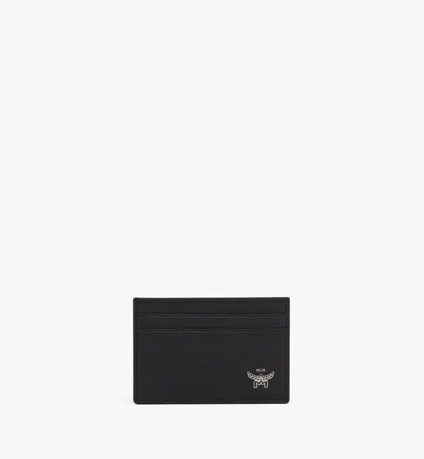 Mcm Himmel Card Case In Grained Leather - Black