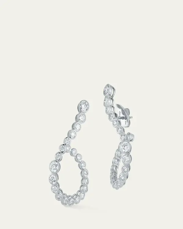 Ondyn Halo Hoop Earrings With Diamonds - White Gold