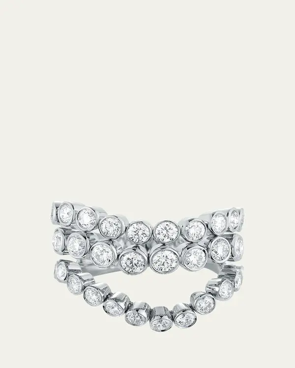 Ondyn Avalon Three-row Diamond Ring - White Gold