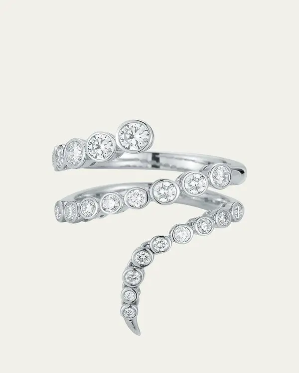 Ondyn Radiance Coil Ring - White Gold