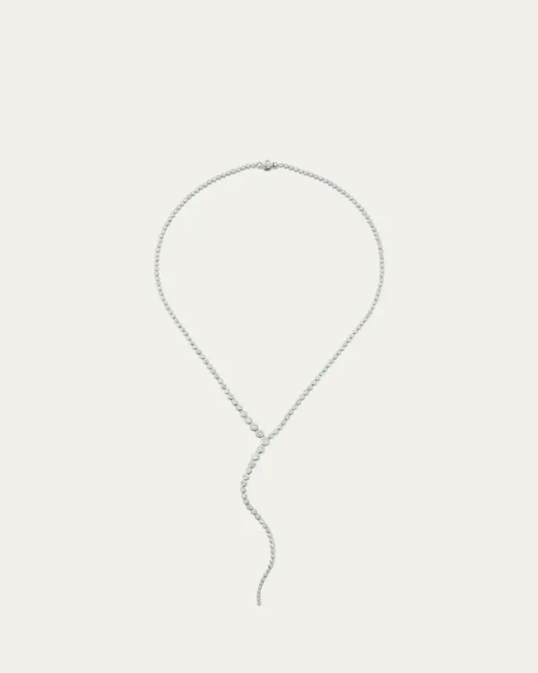 Ondyn Vega Y Drop Diamond Necklace - White Gold