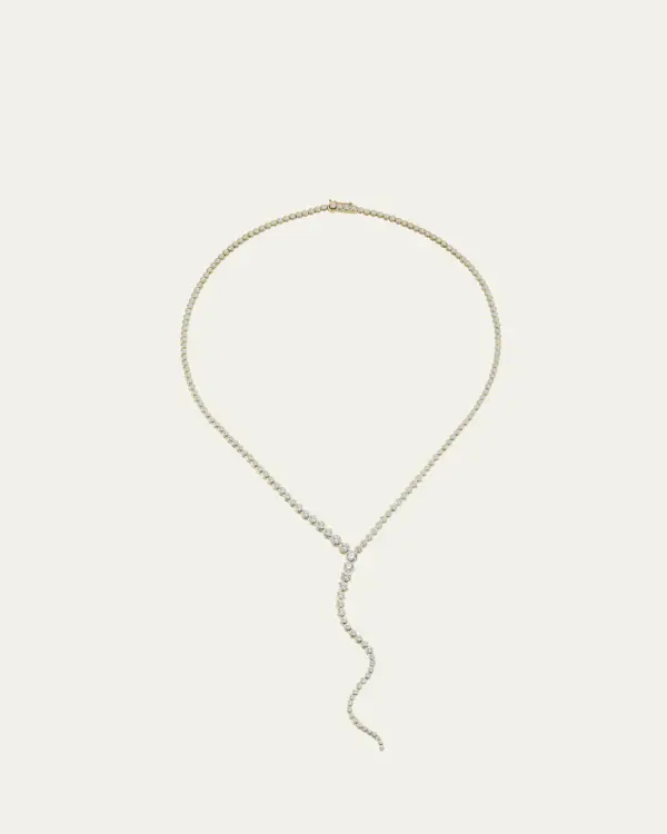Ondyn Vega Y Drop Diamond Necklace - Yellow Gold