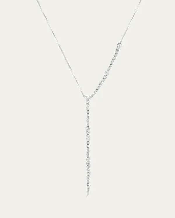 Ondyn Simone Diamond Lariat Necklace - White Gold