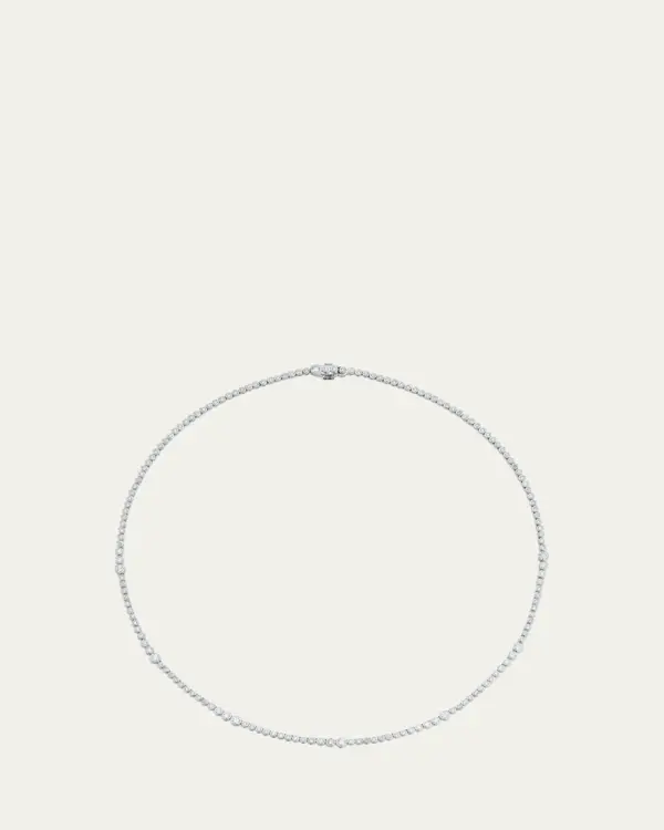 Ondyn Rainsun 18k Diamond Tennis Necklace - White Gold
