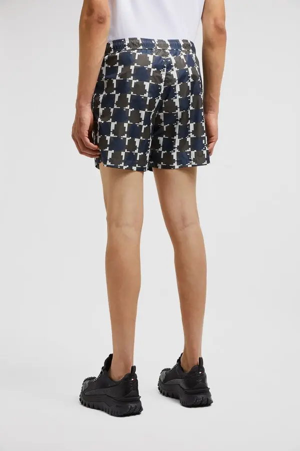 Moncler Pixel Logo Swim Shorts - Grey | Editorialist