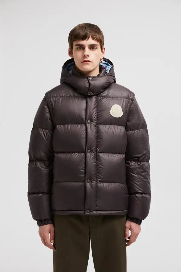 Moncler Cyclone 2-In-1 Short Down Jacket - Brown | Editorialist