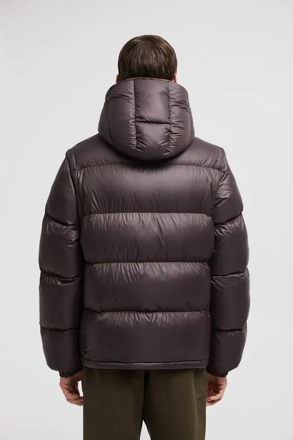 Moncler Cyclone 2-In-1 Short Down Jacket - Brown | Editorialist
