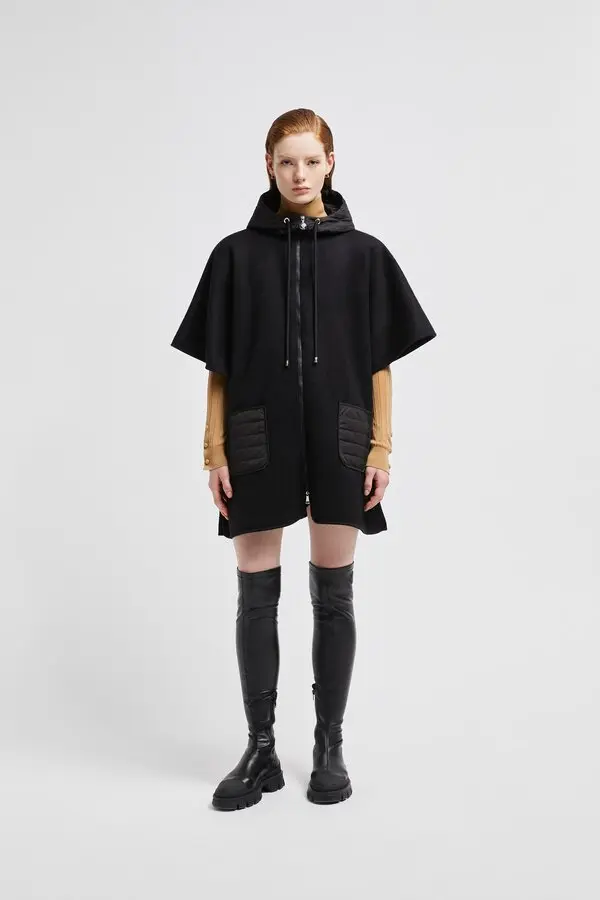 Moncler Hooded Wool Cape