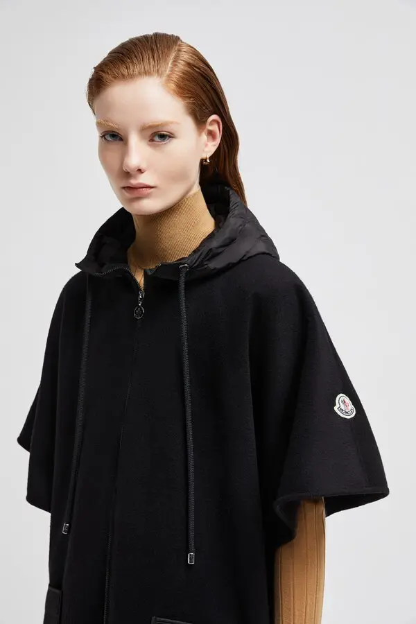 Moncler Hooded Wool Cape