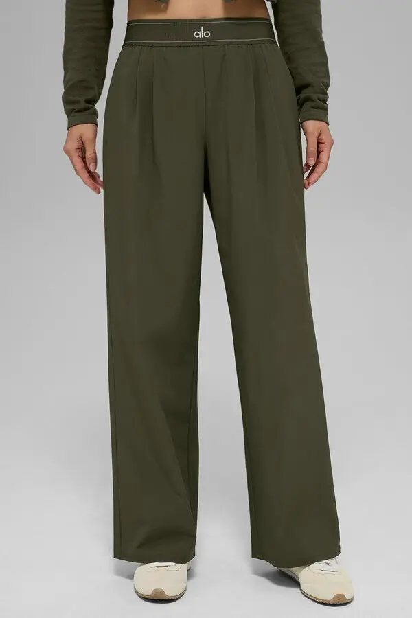 Alo Yoga Suit Up Trouser - Green Olive