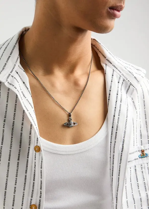 Vivienne Westwood Mini Bas Relief Orb Pendant Necklace - Black