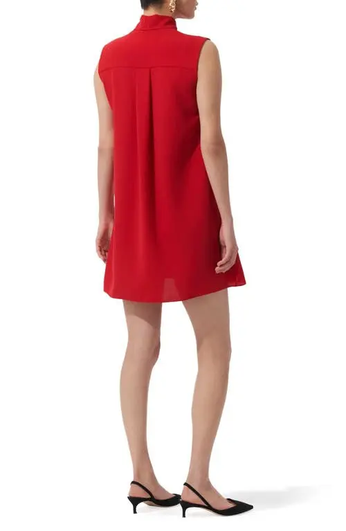 Carolina Herrera Pleated Tie Neck Minidress
