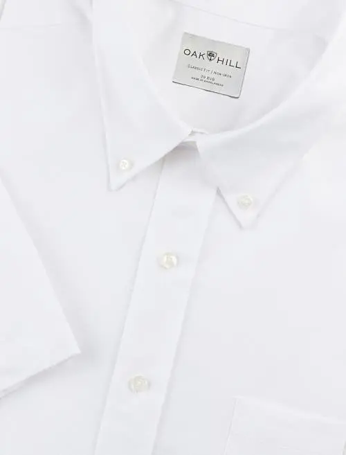 OAK HILL BY DXL Big & Tall Pinpoint Dress Shirt - White