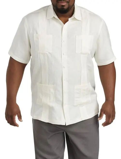 OAK HILL BY DXL Embroidered Panel Sport Shirt - White
